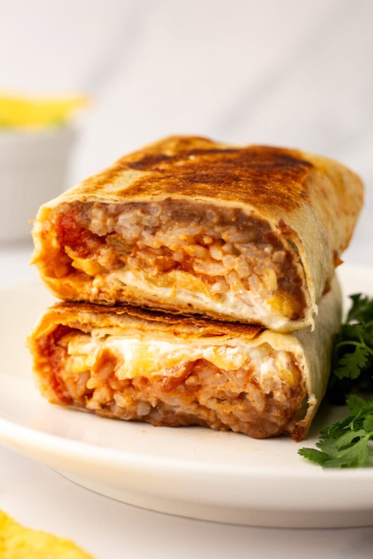 Cheesy Bean and Rice Burrito