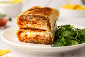 Cheesy Bean and Rice Burrito
