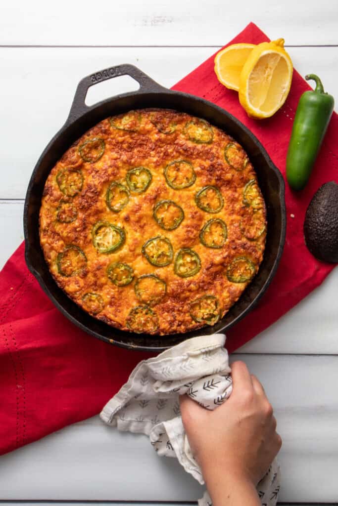 Cast Iron Skillet Cornbread (or Quiche!)