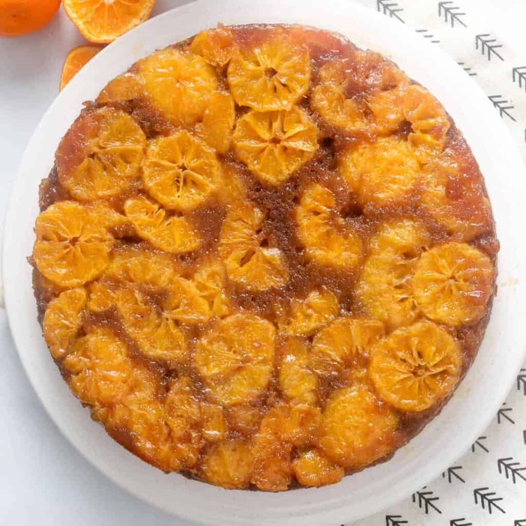 Upside-Down Mandarin Cake (with Caramel)