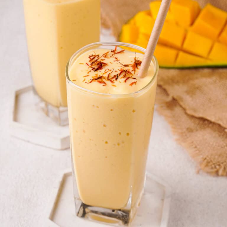 Homemade Mango Lassi (with mango or mango pulp!) - Urban Farmie