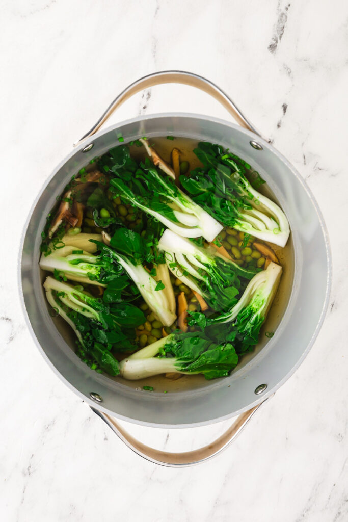 Miso Soup with Poached Eggs and Tofu