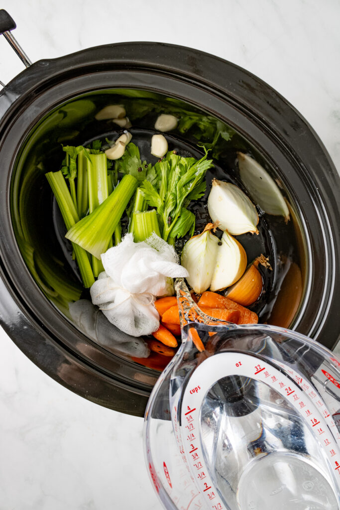 Slow Cooker Vegetable Broth (+ Ideal Veggies Infographic)
