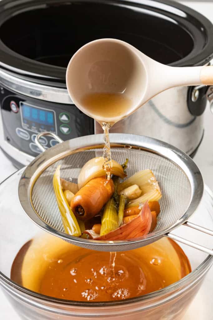 Slow Cooker Vegetable Broth (+ Ideal Veggies Infographic)