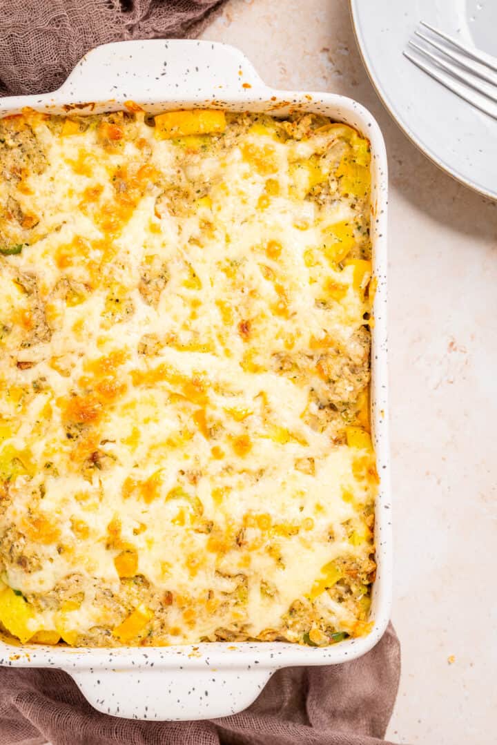 Squash Casserole with Stuffing - Urban Farmie