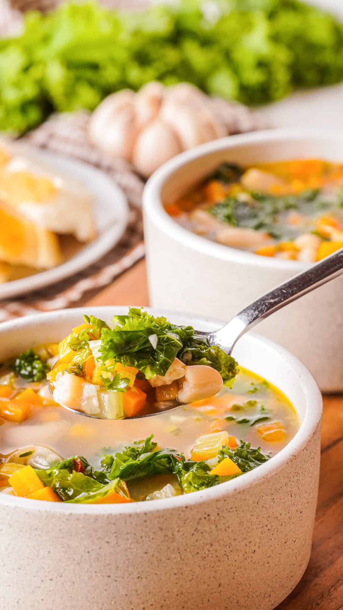 Tuscan Cannellini Bean Soup with Kale (Ribollita) - Urban Farmie